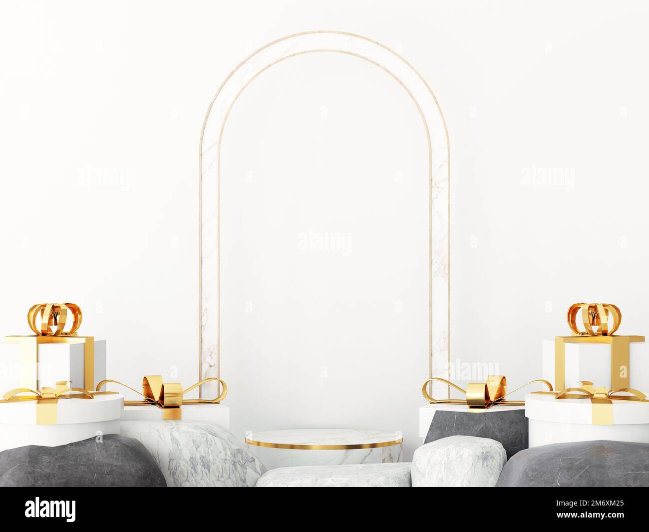 marble display podium mockup nature concept. scene with stone, rock ...