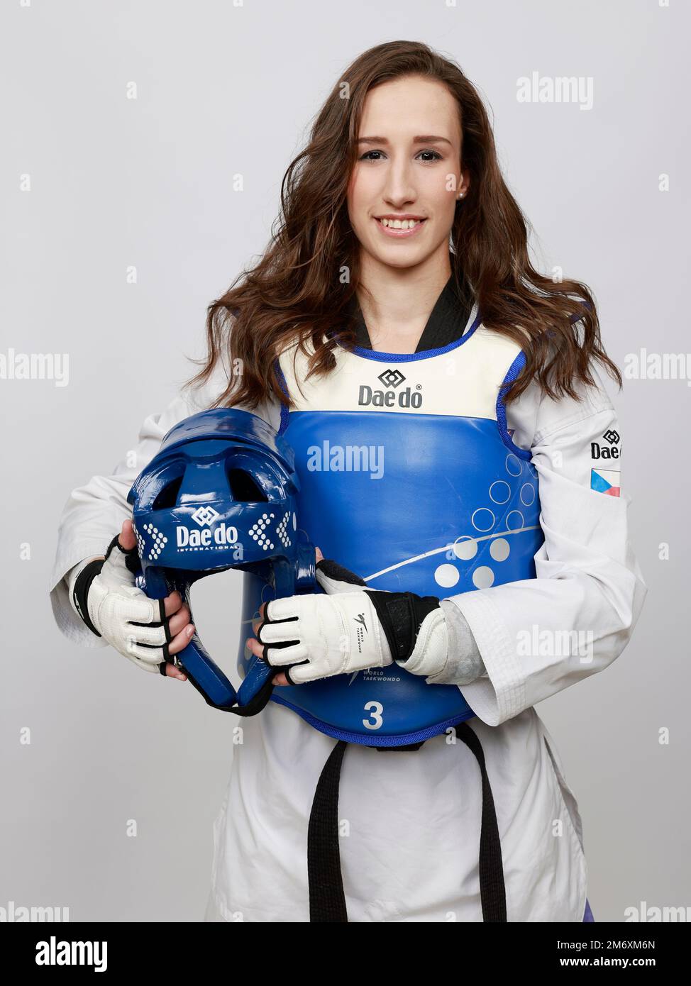 A Taekwondo fighter Petra Stolbova who represents the Czech Republic ...