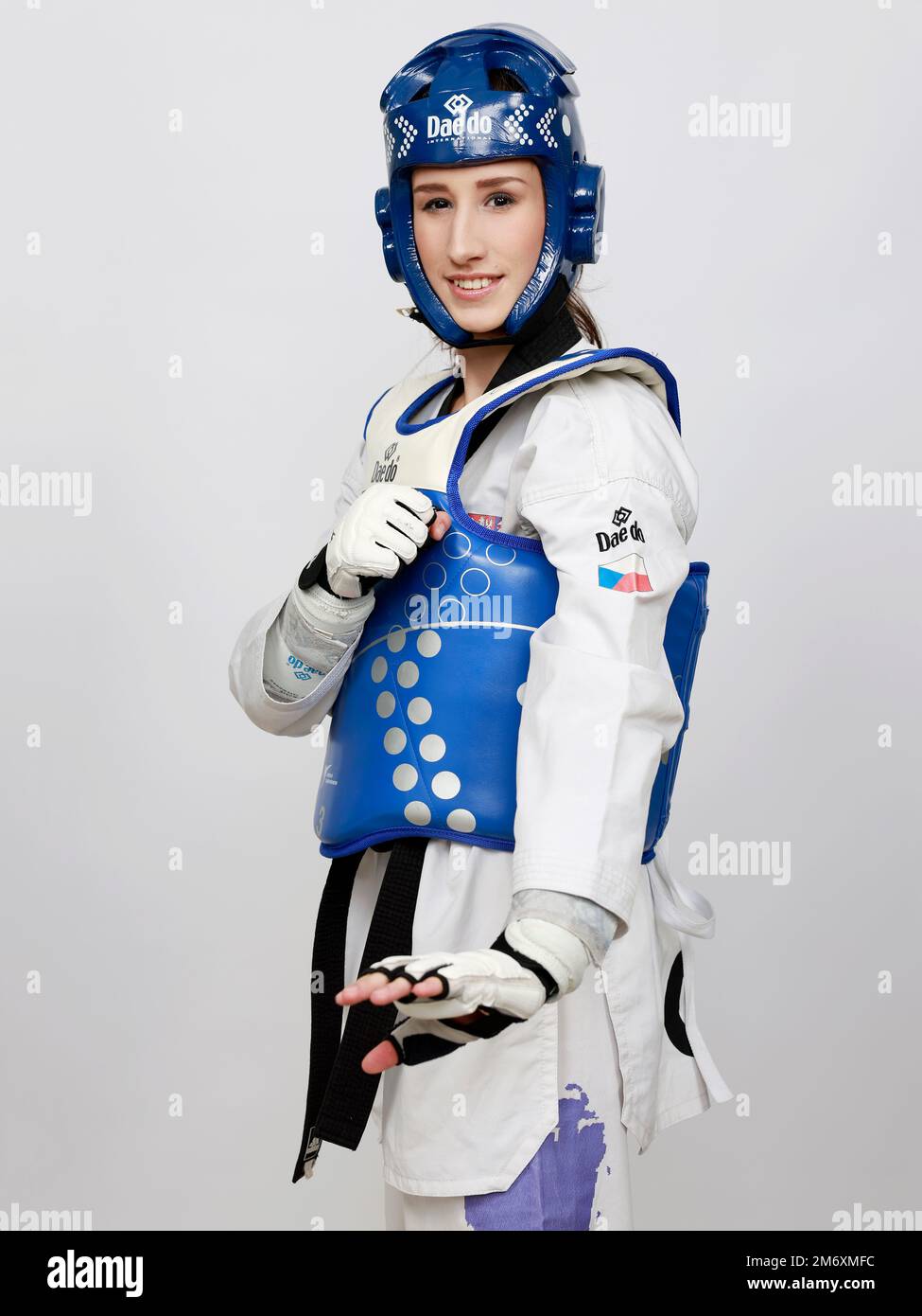 A Taekwondo fighter Petra Stolbova who represents the Czech Republic ...