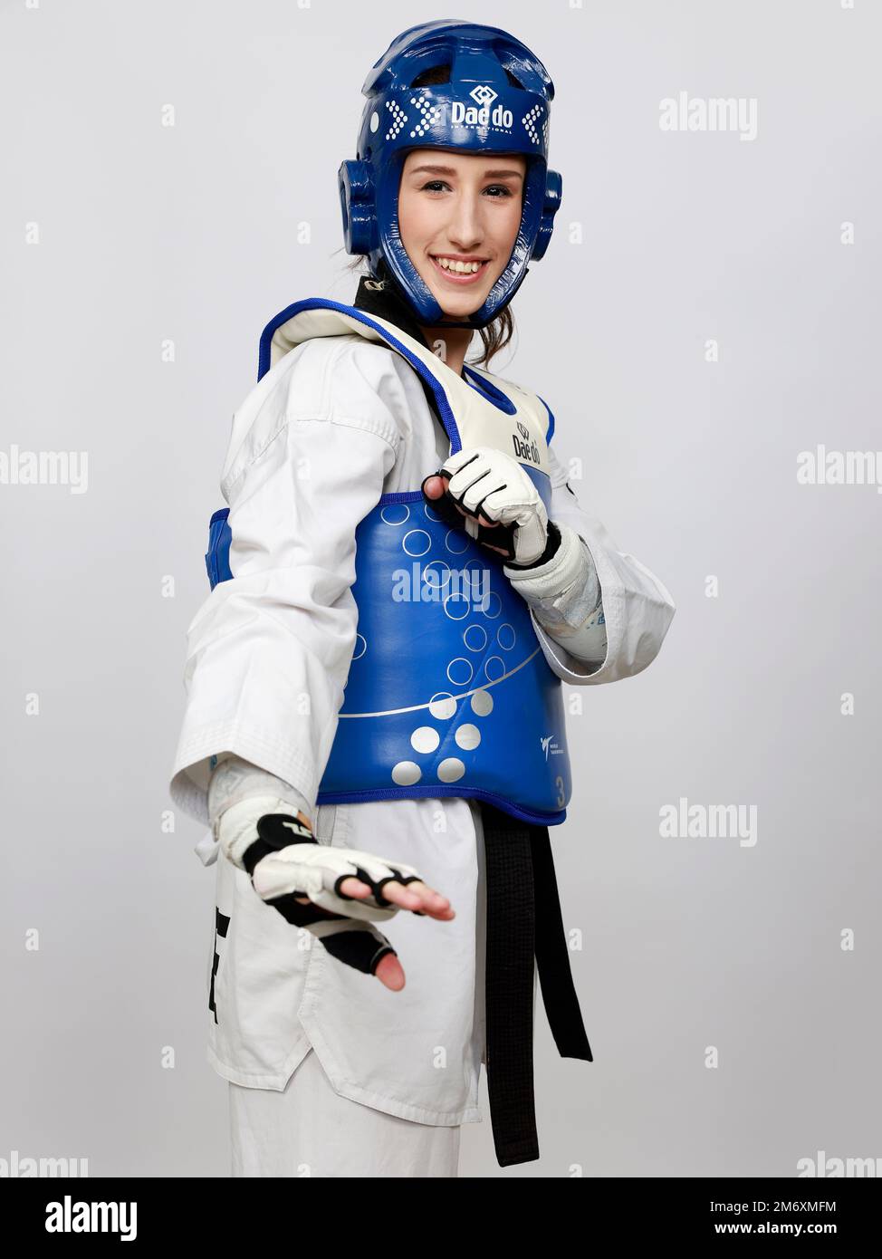 A Taekwondo fighter Petra Stolbova who represents the Czech Republic ...