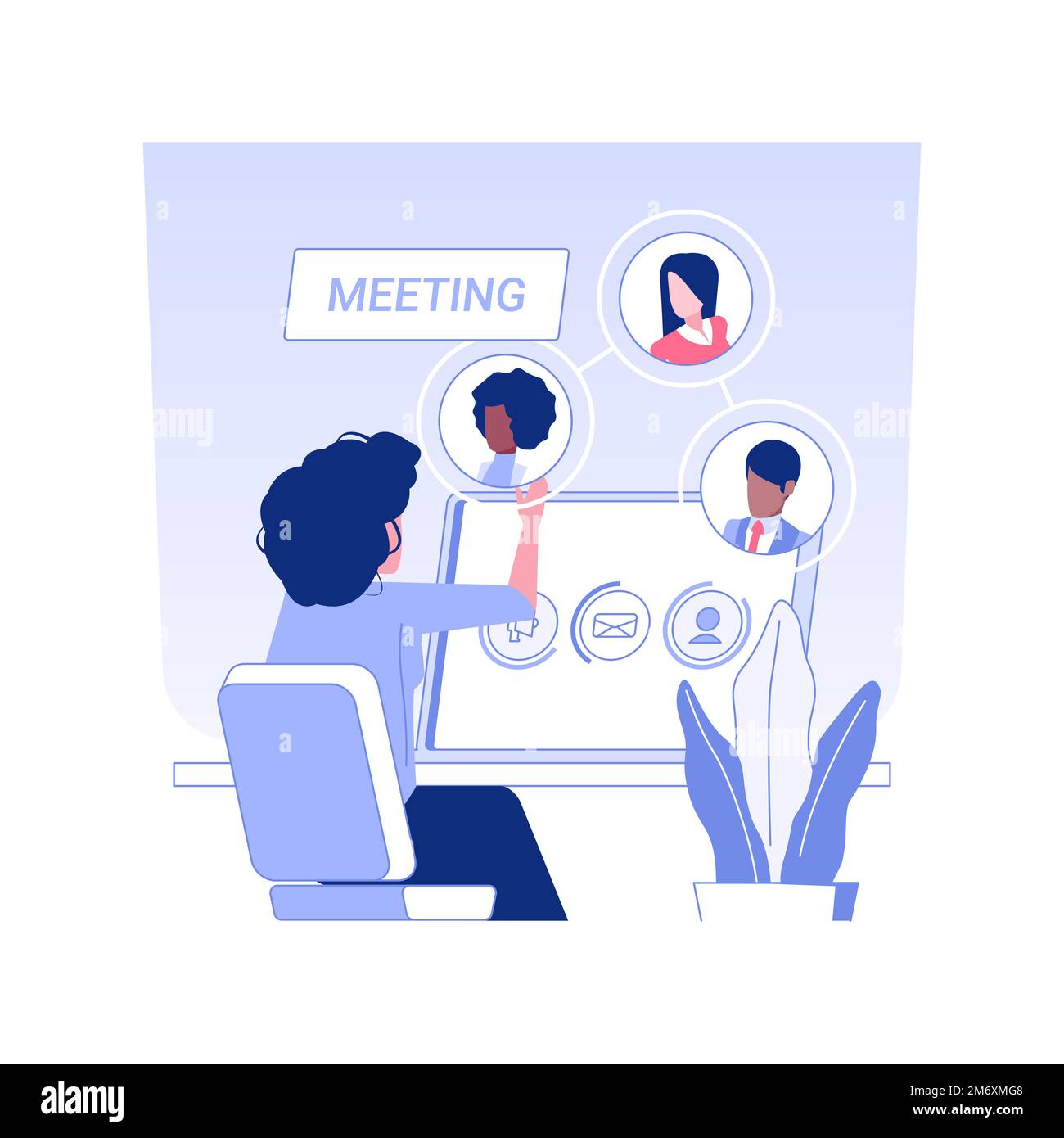 Remote team connection isolated concept vector illustration. Process of ...