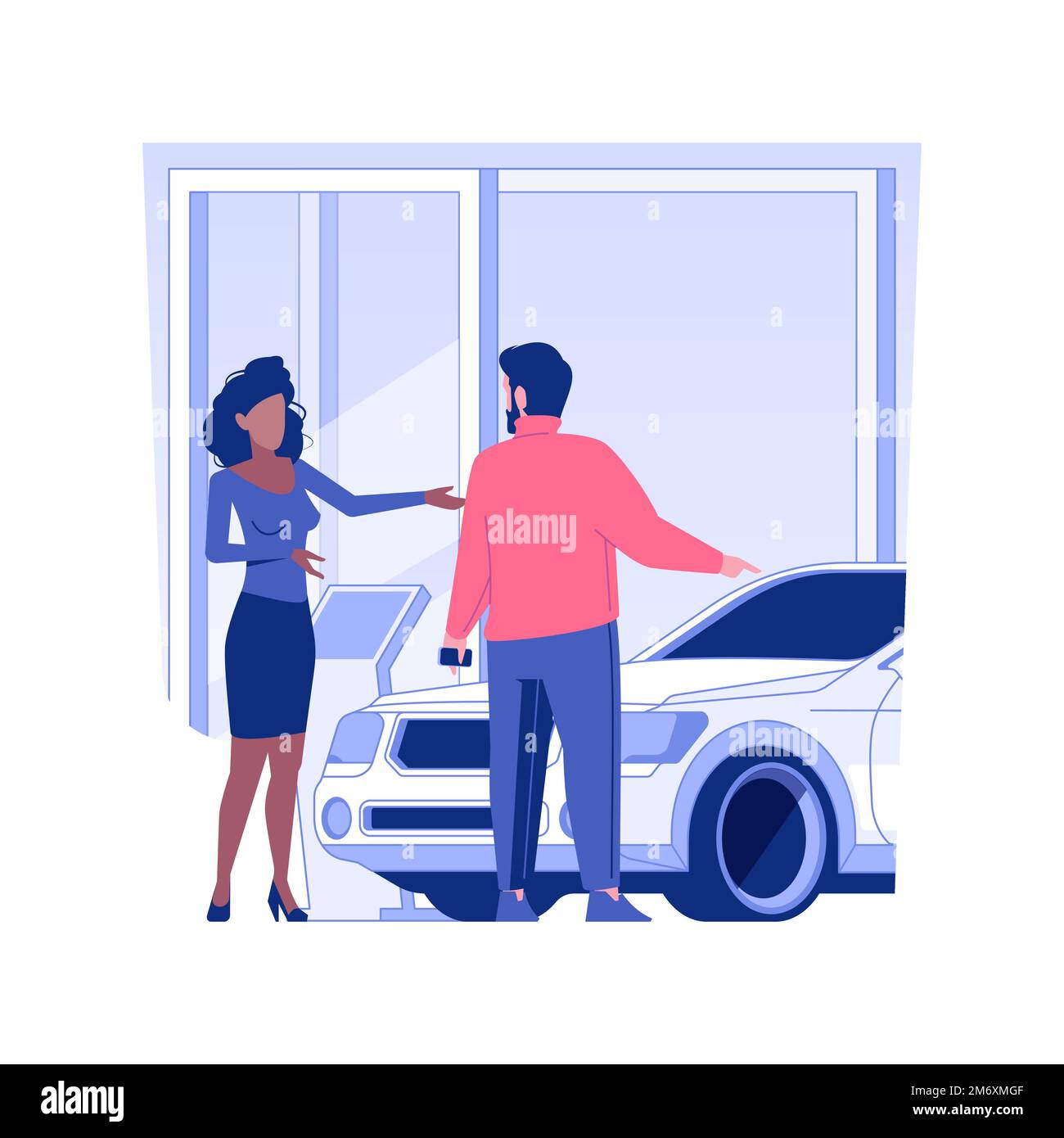 Choosing a car isolated concept vector illustration. Businessman ...