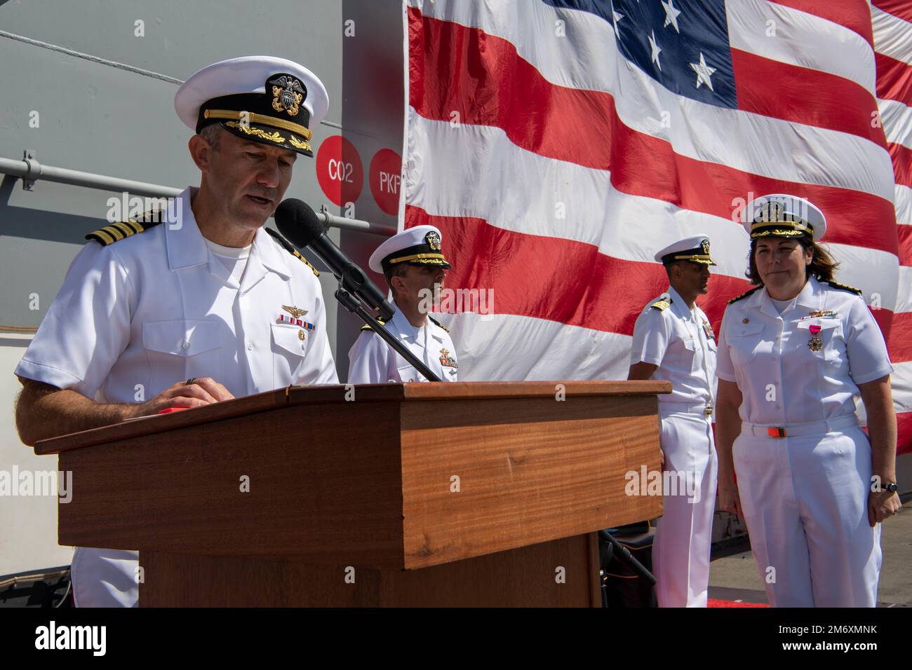 SAN DIEGO (May 9, 2022) Capt. Aaron Taylor, commanding officer of ...