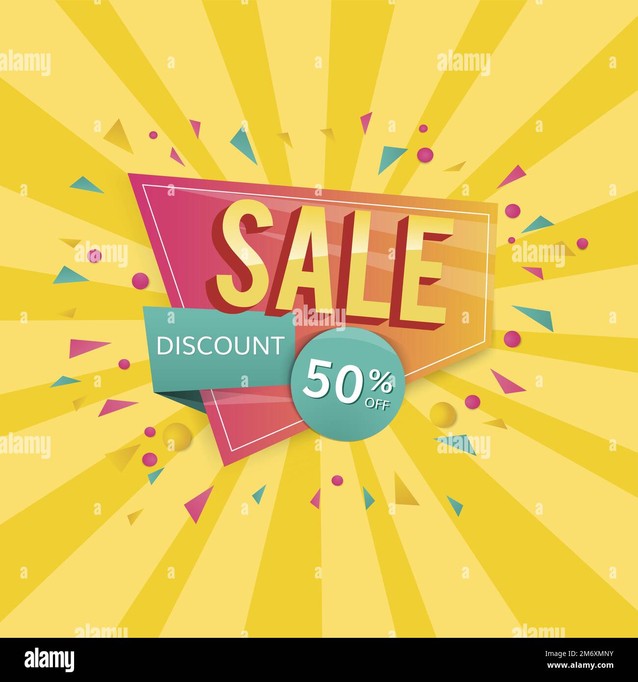 Colorful 50% off shop sale discount promotion badge vector Stock Vector ...