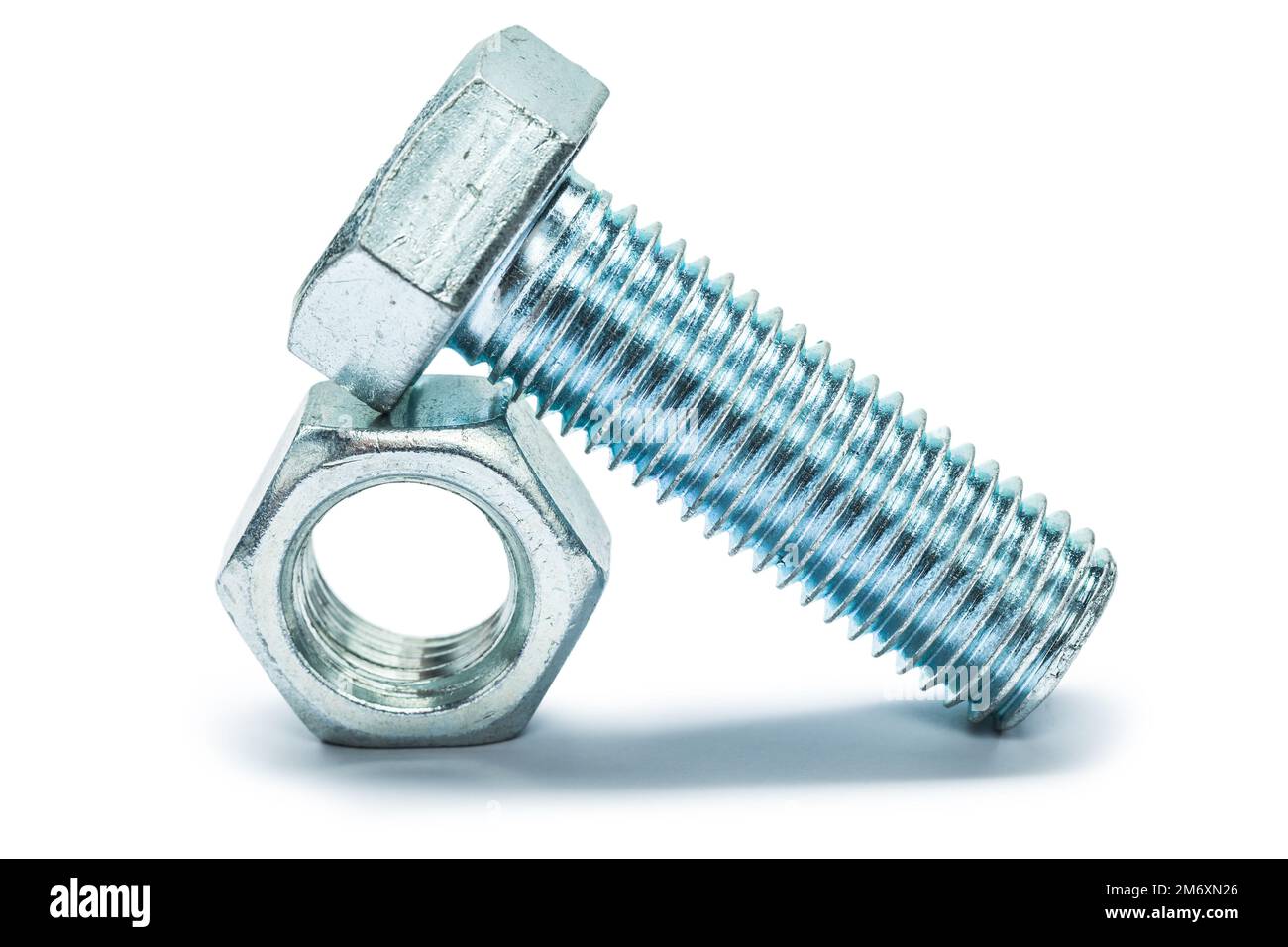 isolated on white bolt and nut Stock Photo - Alamy