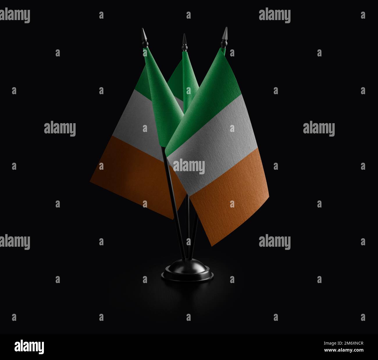 Small national flags of the Ireland on a black background Stock Photo ...