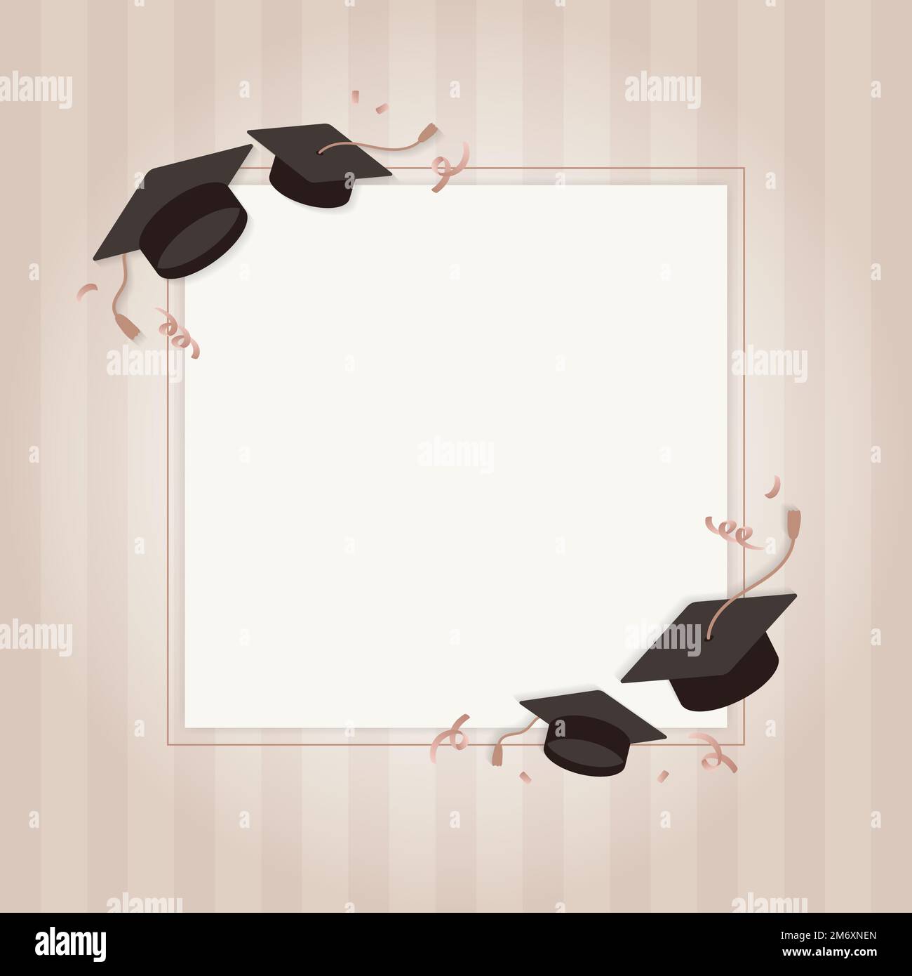 Graduation background with mortar boards vector Stock Vector Image ...