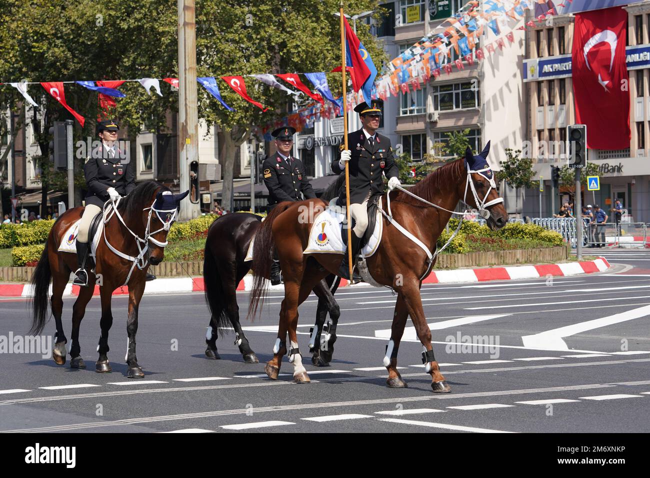ISTANBUL, TURKIYE - AUGUST 30, 2022: Soldiers march during 100th ...
