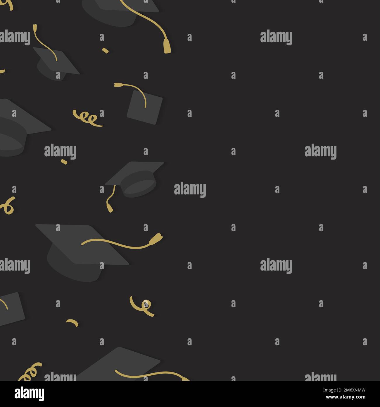 Graduation background with mortar boards vector Stock Vector Image ...