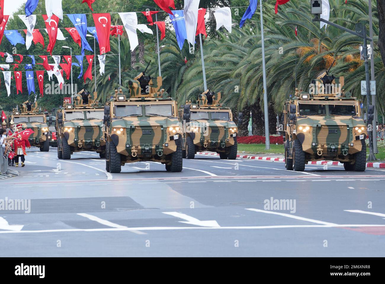 ISTANBUL, TURKIYE - AUGUST 30, 2022: Military vehicles parade in 100th ...