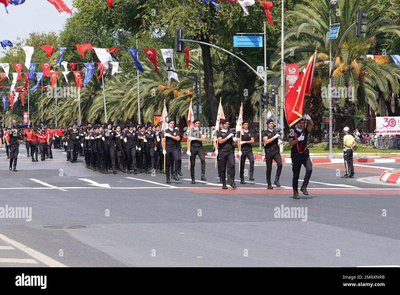 ISTANBUL, TURKIYE - AUGUST 30, 2022: Police march during 100th ...