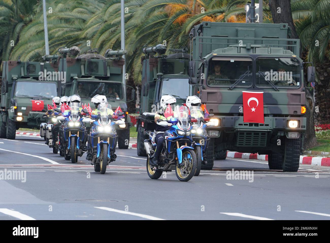 ISTANBUL, TURKIYE - AUGUST 30, 2022: Military vehicles parade in 100th ...