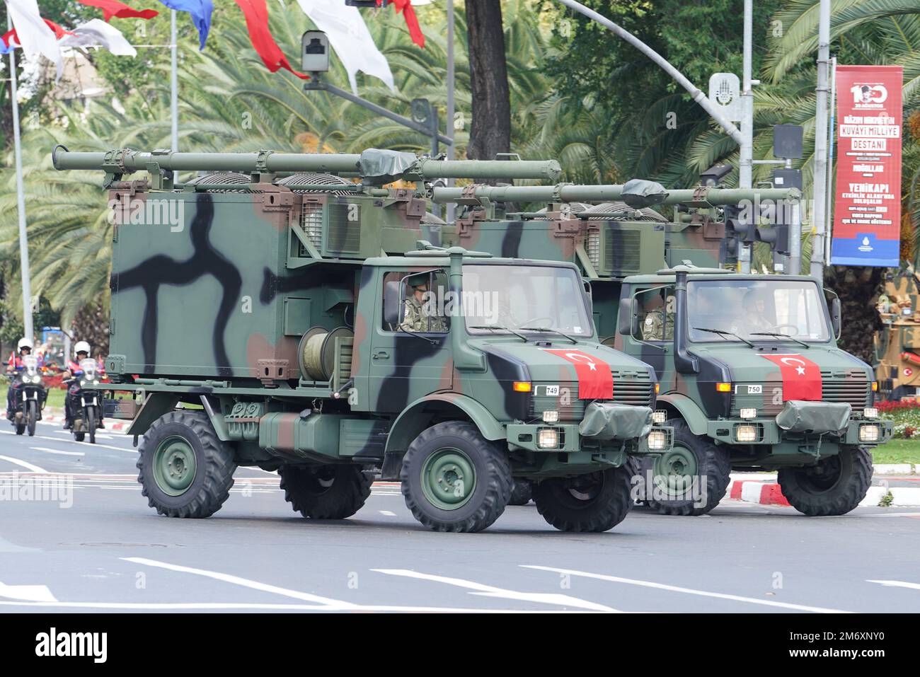 ISTANBUL, TURKIYE - AUGUST 30, 2022: Military vehicles parade in 100th ...
