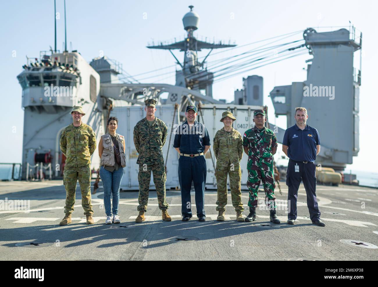 From left, Australian Army Capt. Mark Dunbar, maritime manager with 10 ...