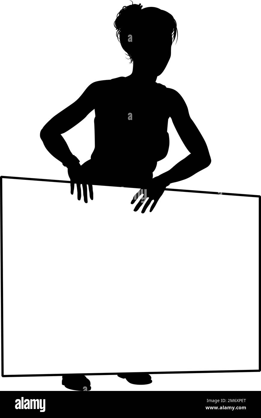 Protest Rally March Picket Sign Silhouette Person Stock Vector Image ...