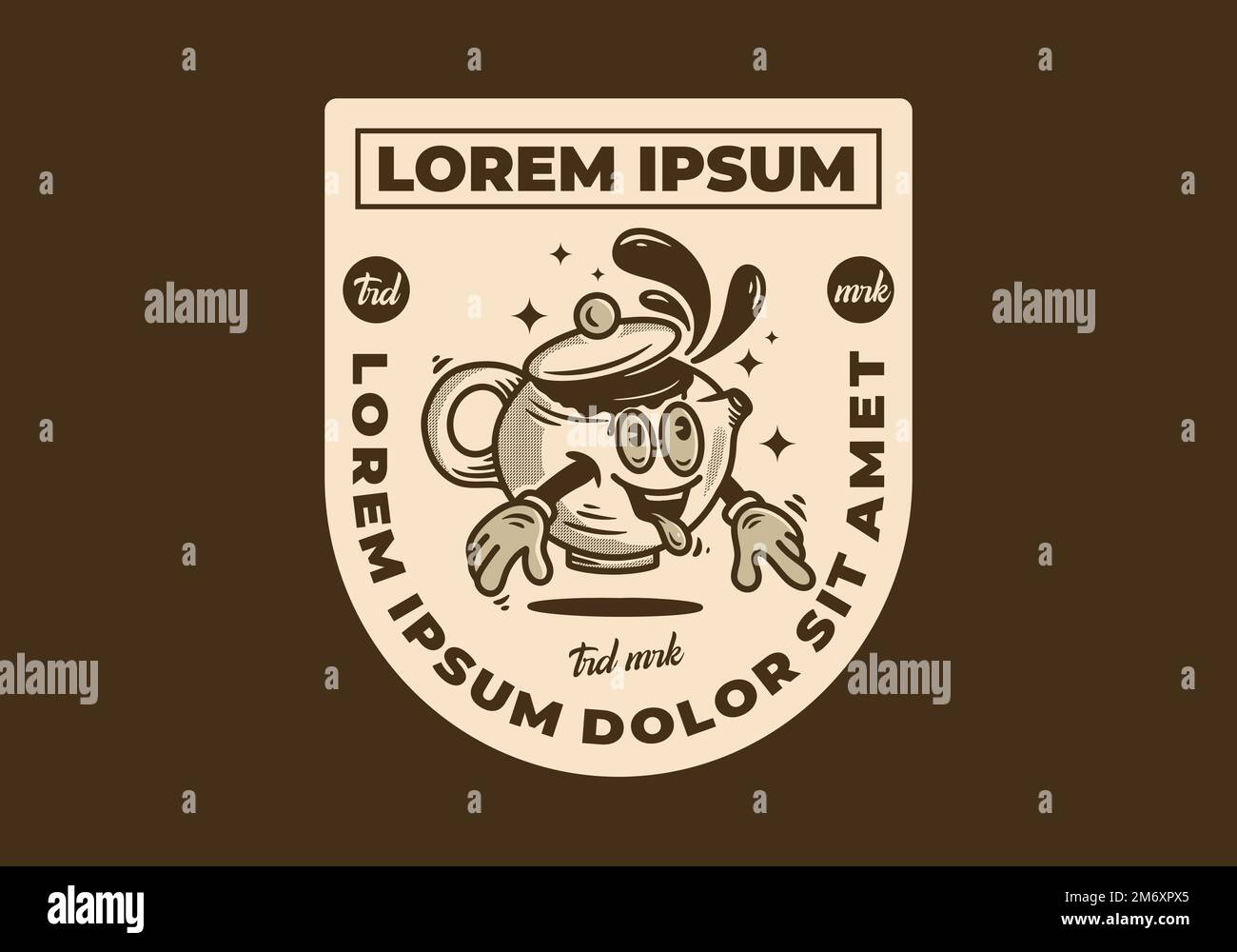 Vintage art Mascot character illustration of a teapot Stock Vector ...
