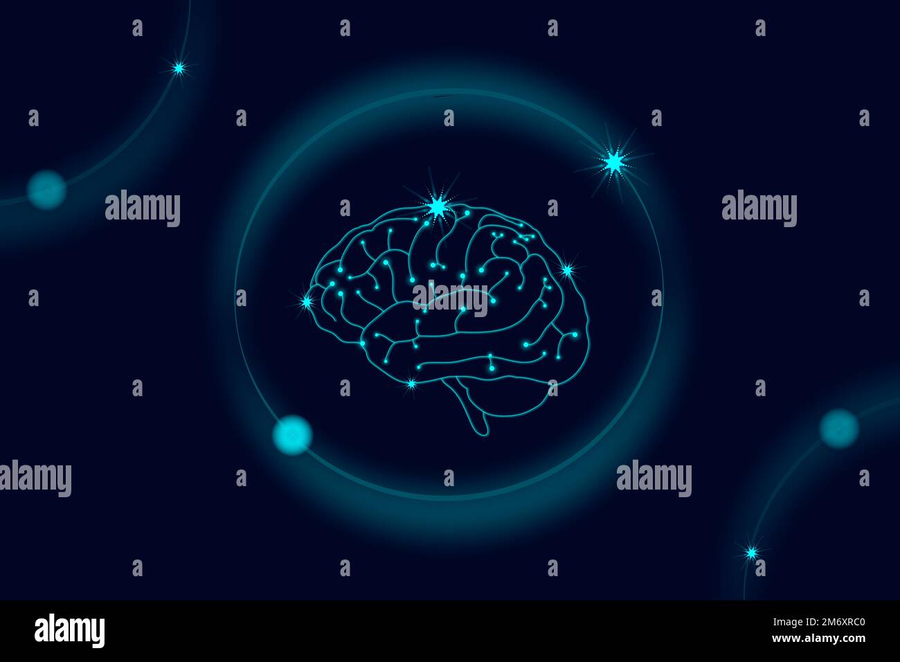 Artificial intelligence brain robotic system vector Stock Vector Image ...