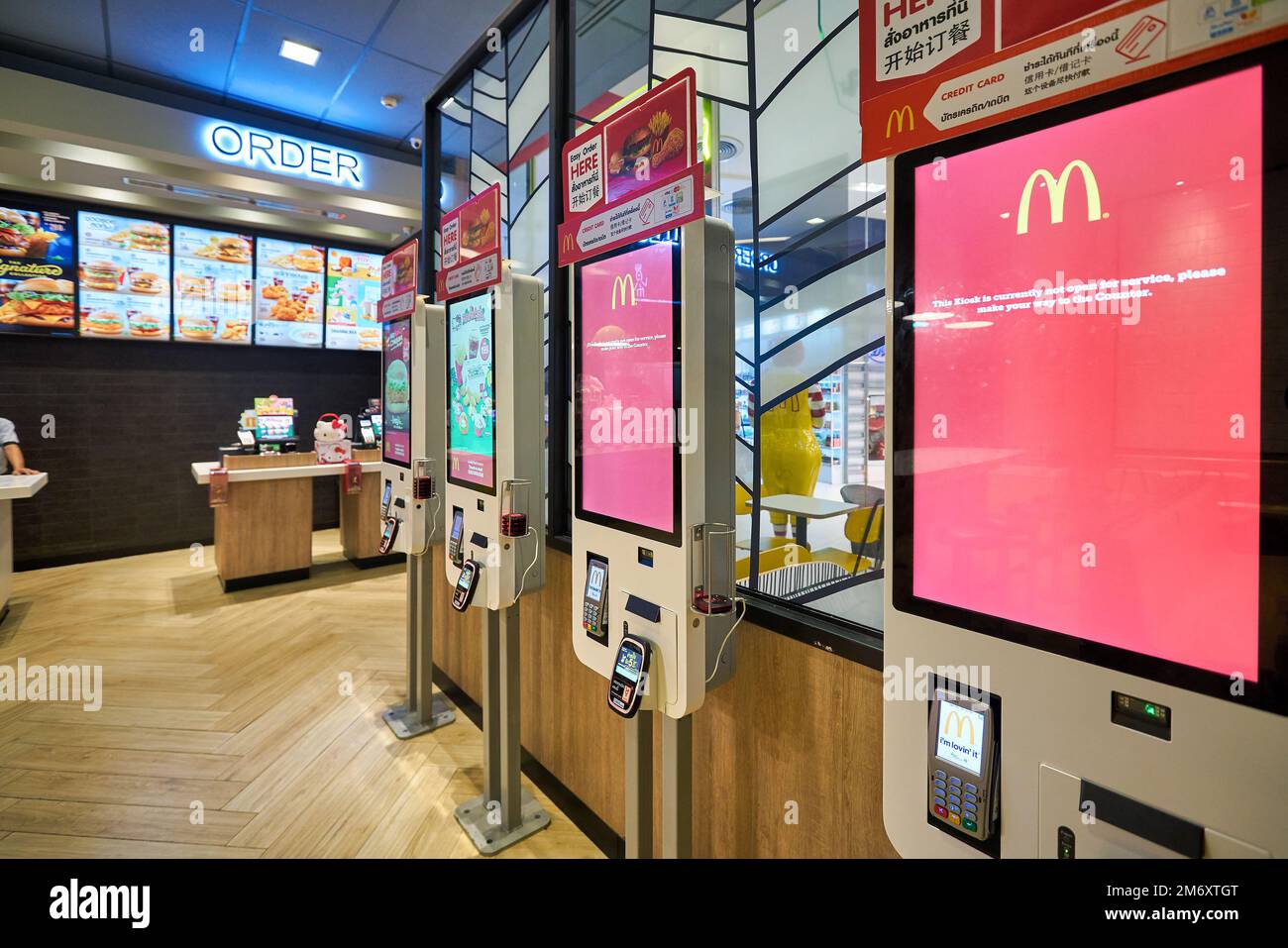 BANGKOK, THAILAND - CIRCA JANUARY, 2020: interior shot of McDonald's ...