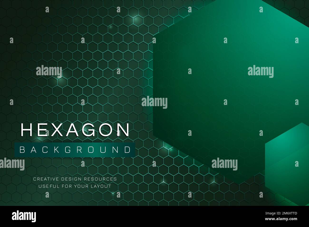 Green hexagon background design vector Stock Vector Image & Art - Alamy