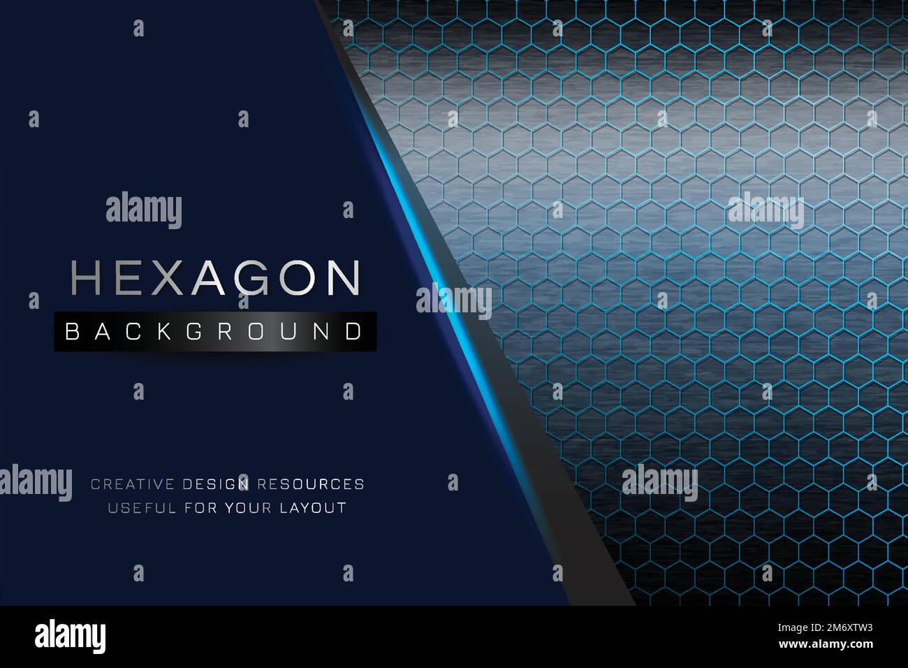 Blue hexagon background design vector Stock Vector Image & Art - Alamy