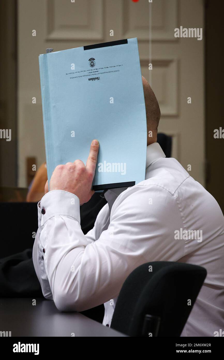 Hamburg, Germany. 06th Jan, 2023. The defendant sits in the courtroom ...