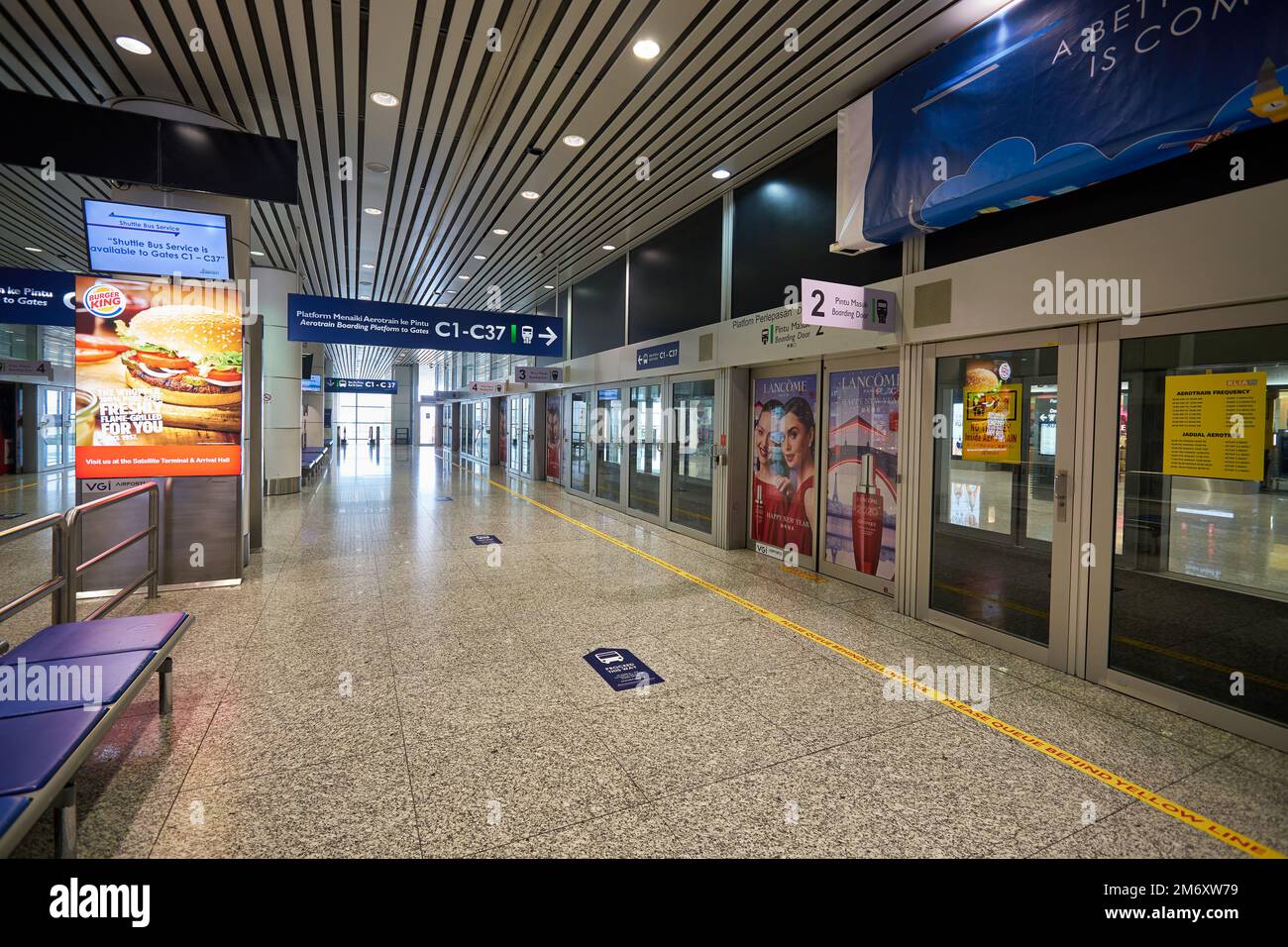 KUALA LUMPUR, MALAYSIA - CIRCA JANUARY, 2020: Aerotrain boarding ...