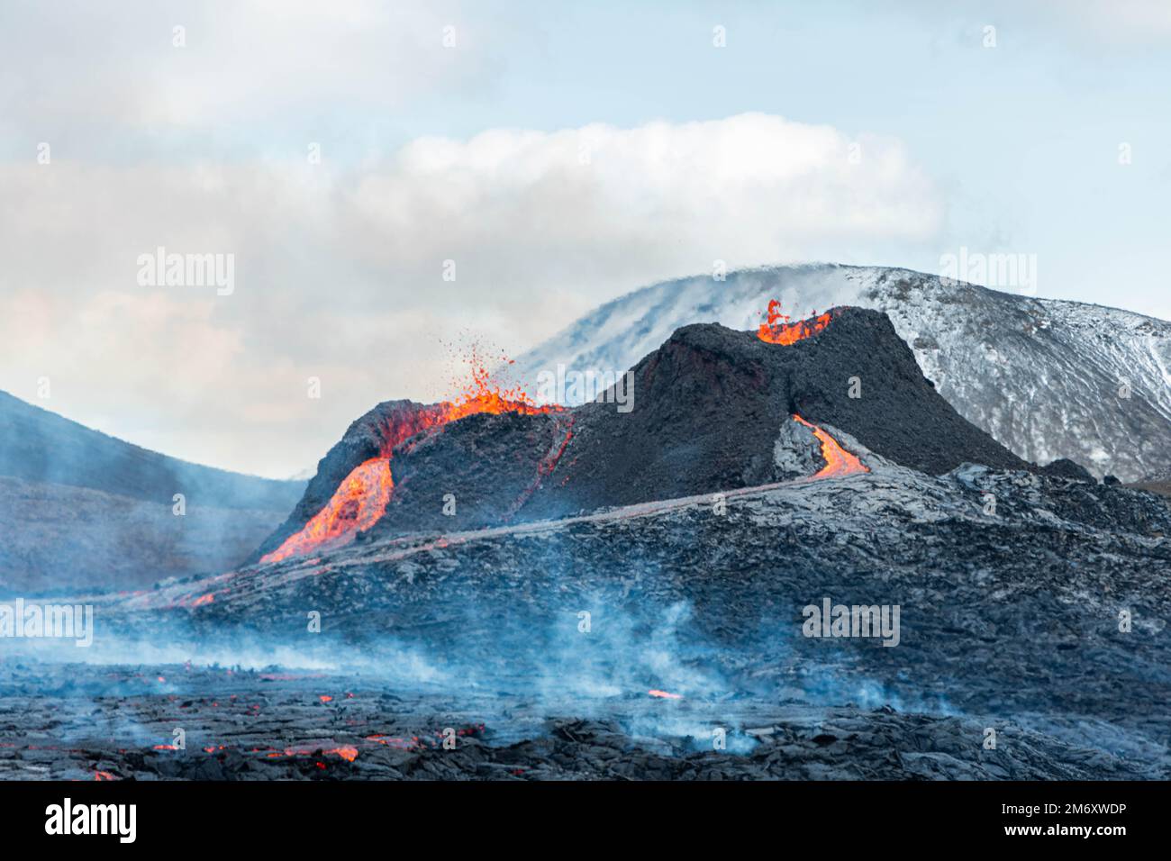 A selective of Geldingadalir eruption in Iceland Stock Photo - Alamy