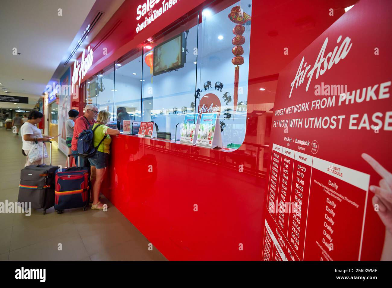 PHUKET, THAILAND - CIRCA JANUARY, 2020: AirAsia sales counter at Phuket ...
