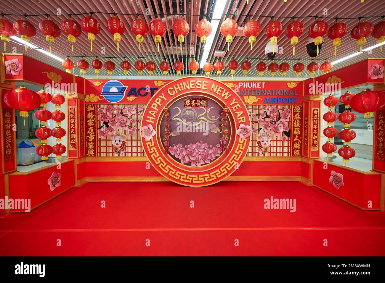 PHUKET, THAILAND - CIRCA JANUARY, 2020: Chinese New Year installation ...