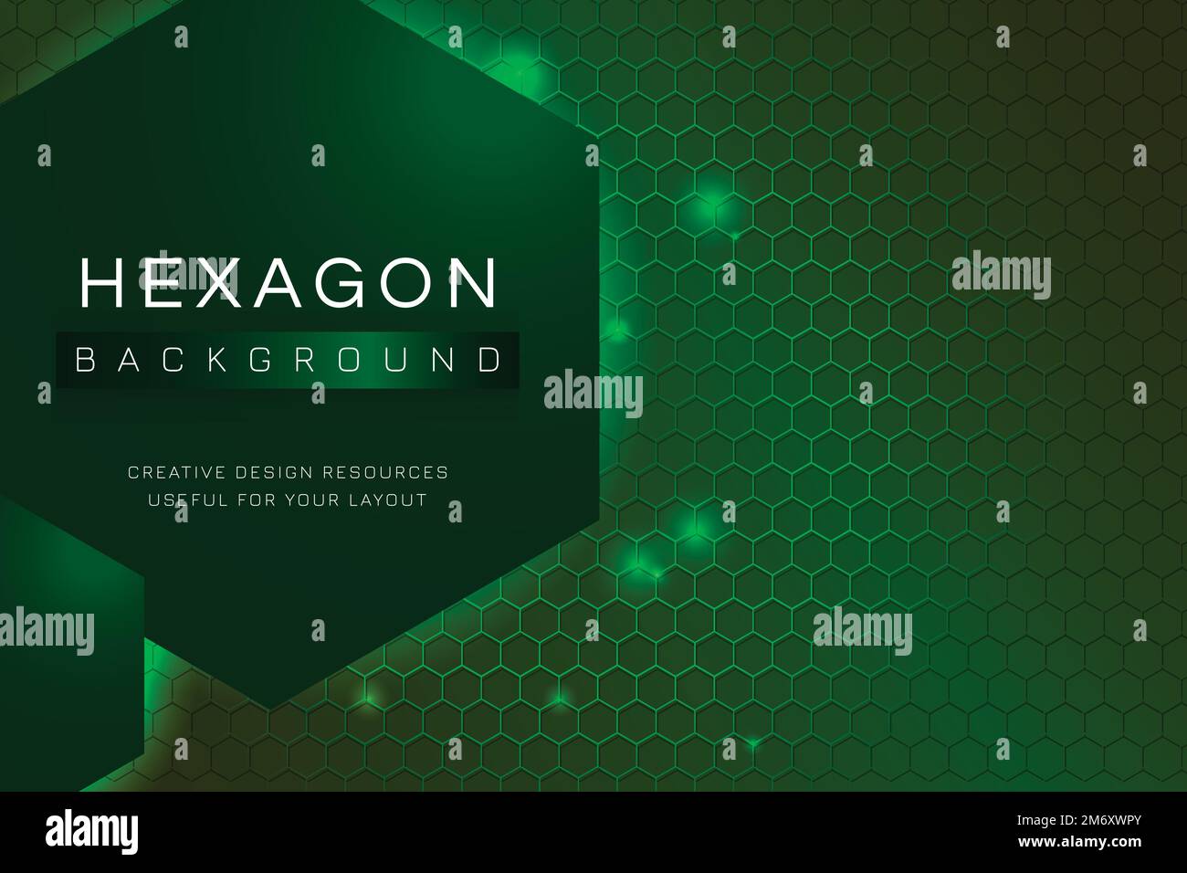Green hexagon background design vector Stock Vector Image & Art - Alamy