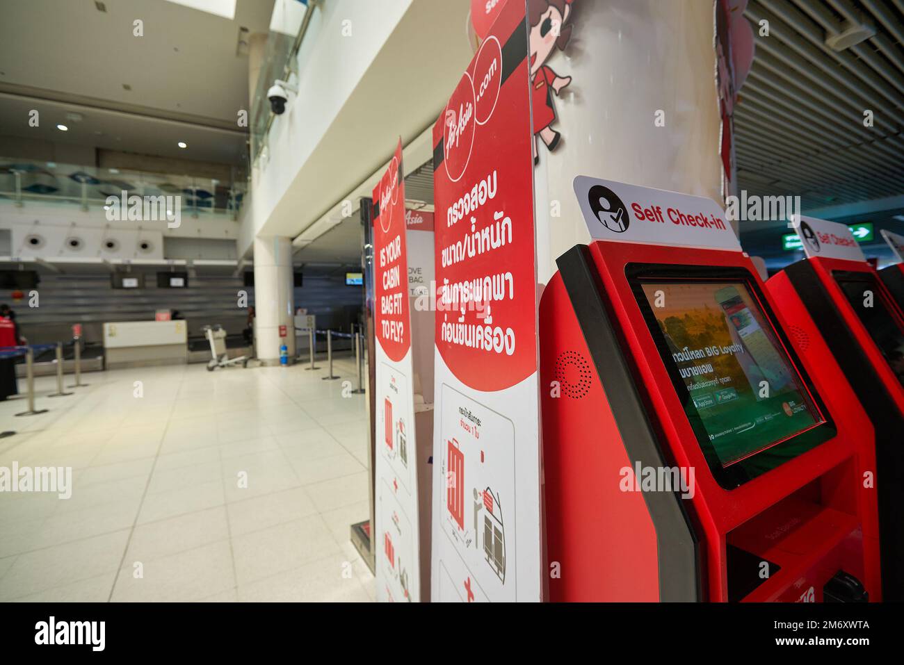 PHUKET, THAILAND - CIRCA JANUARY, 2020: AirAsia self check-in kiosks as ...