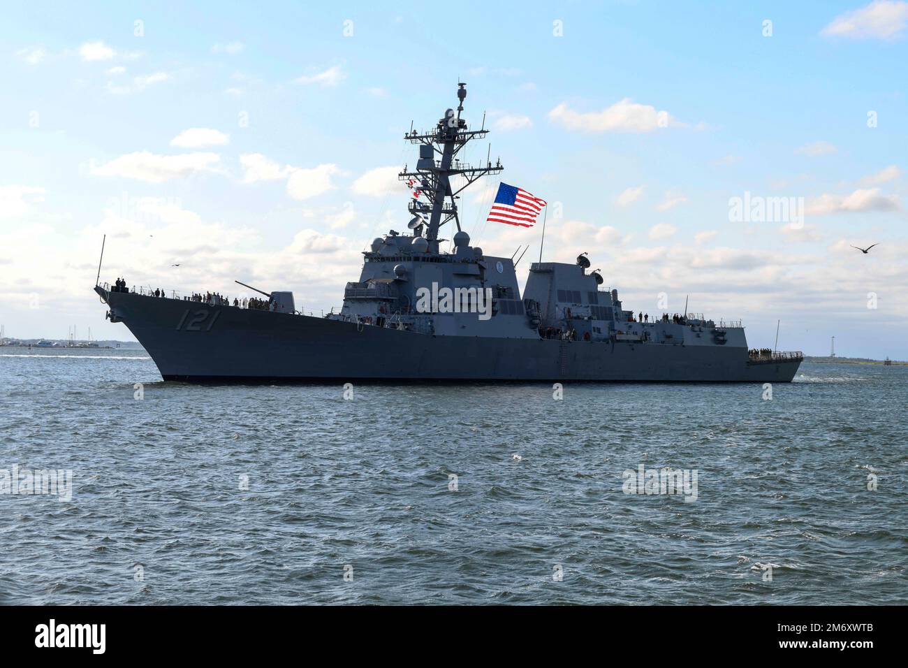 The Arleigh Burke-class destroyer USS Frank E. Petersen Jr. (DDG 121 ...