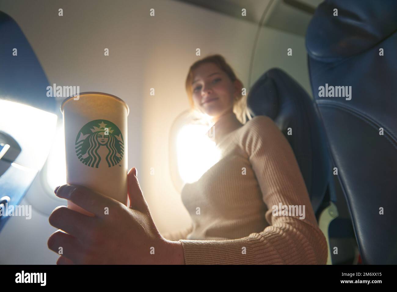 SAINT PETERSBURG, RUSSIA - CIRCA SEPTEMBER, 2022: woman posing with ...