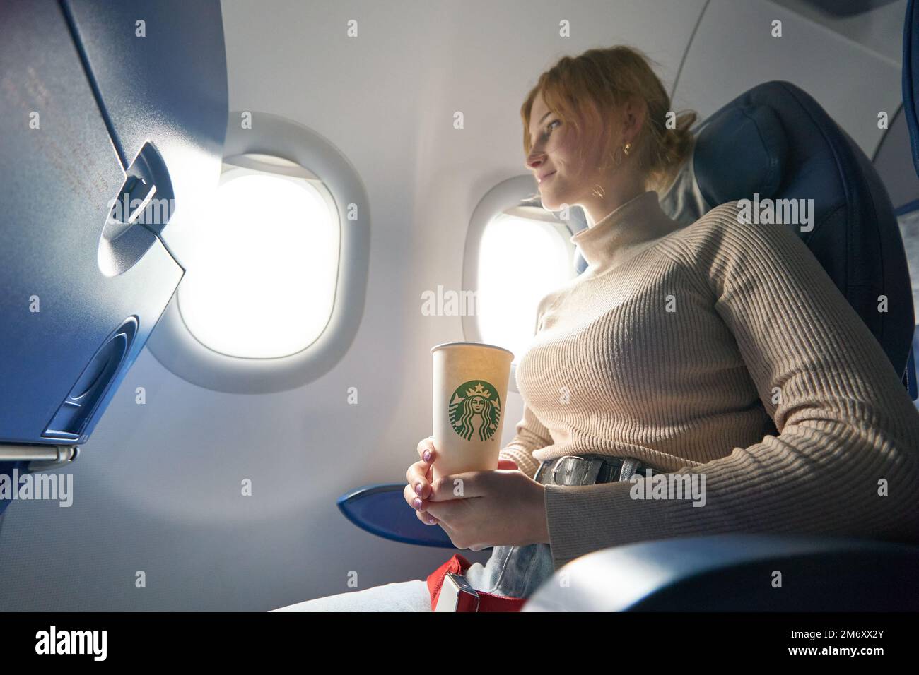 SAINT PETERSBURG, RUSSIA - CIRCA SEPTEMBER, 2022: woman posing with ...