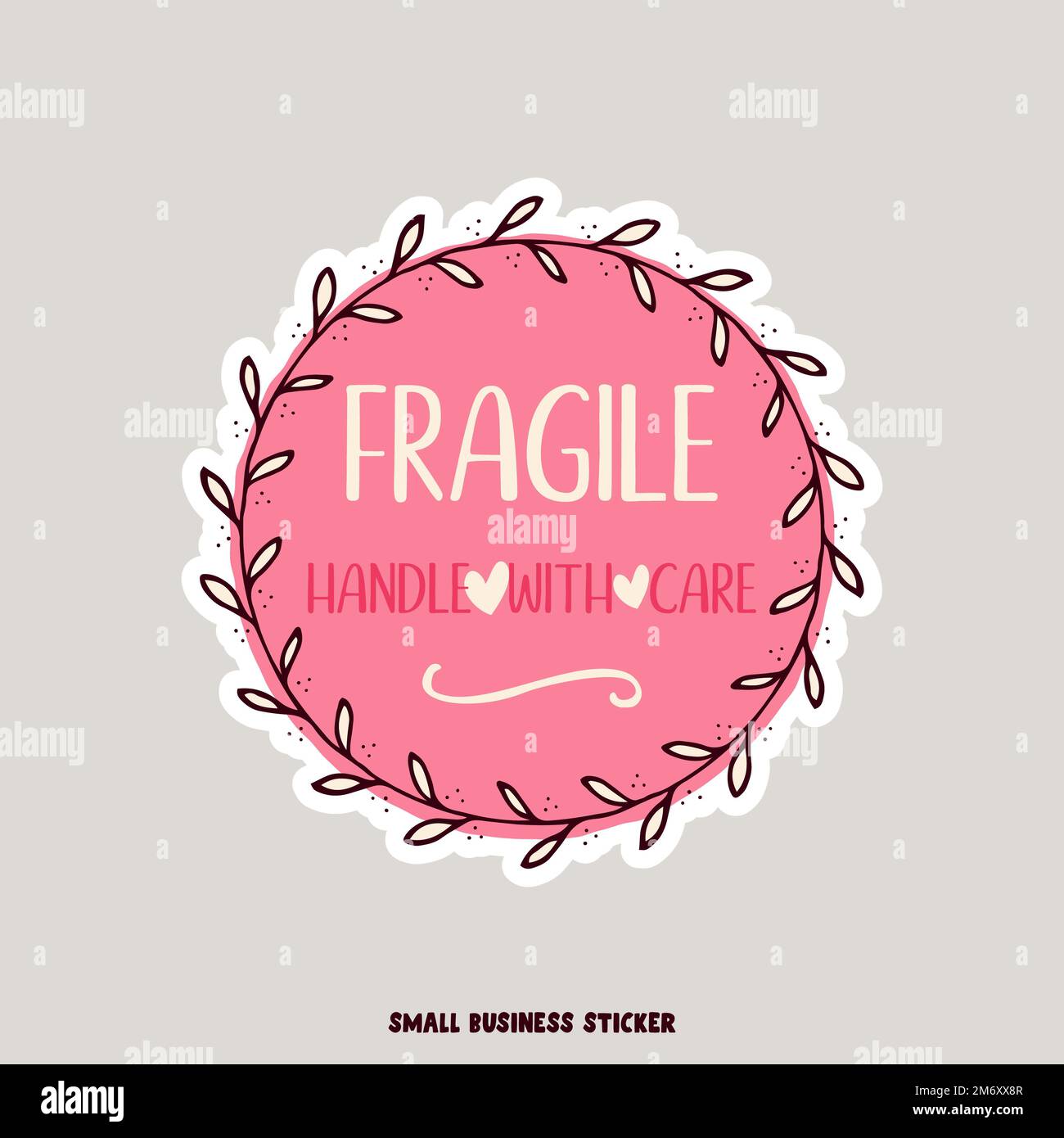 Creative logo for small business owners. Fragile handle with care quote. illustration. Flat ...
