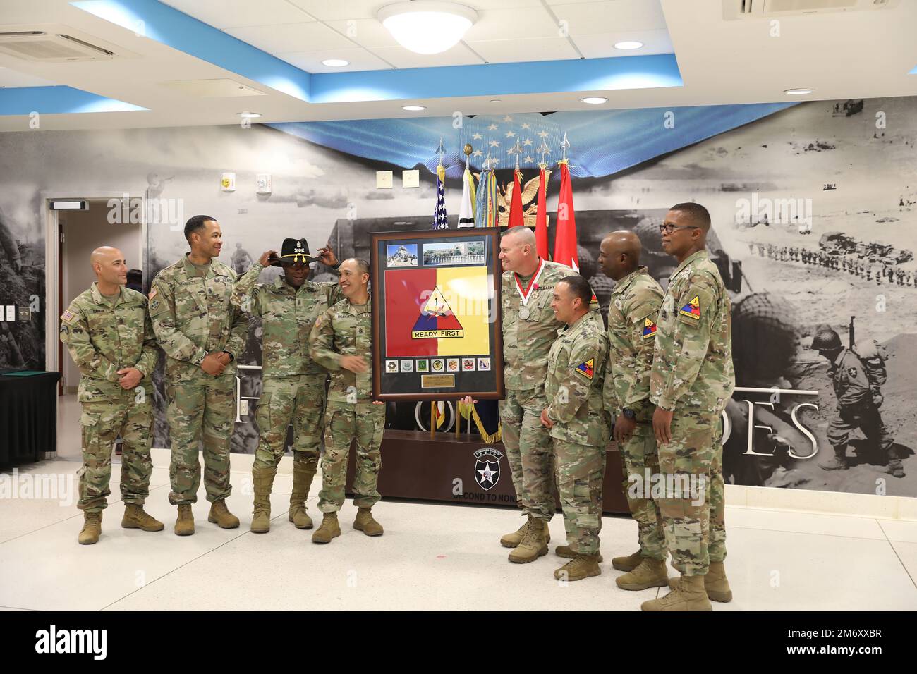 Command Sergeants Major from the 1st Armored Brigade Combat Team, 1st Armored Division presented ...