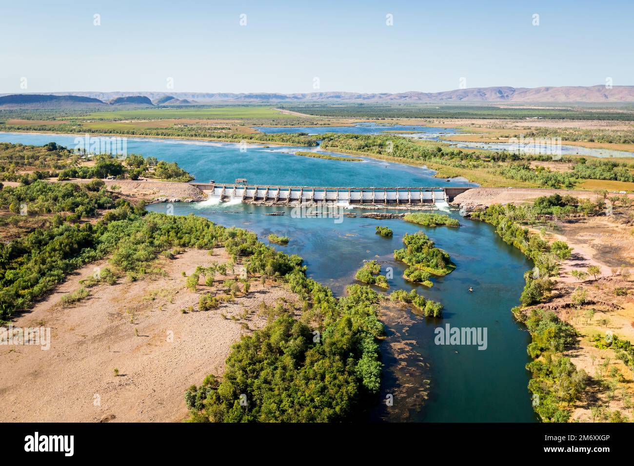 Aerial view Ord River Diversion Dam Kununurra Stock Photo - Alamy