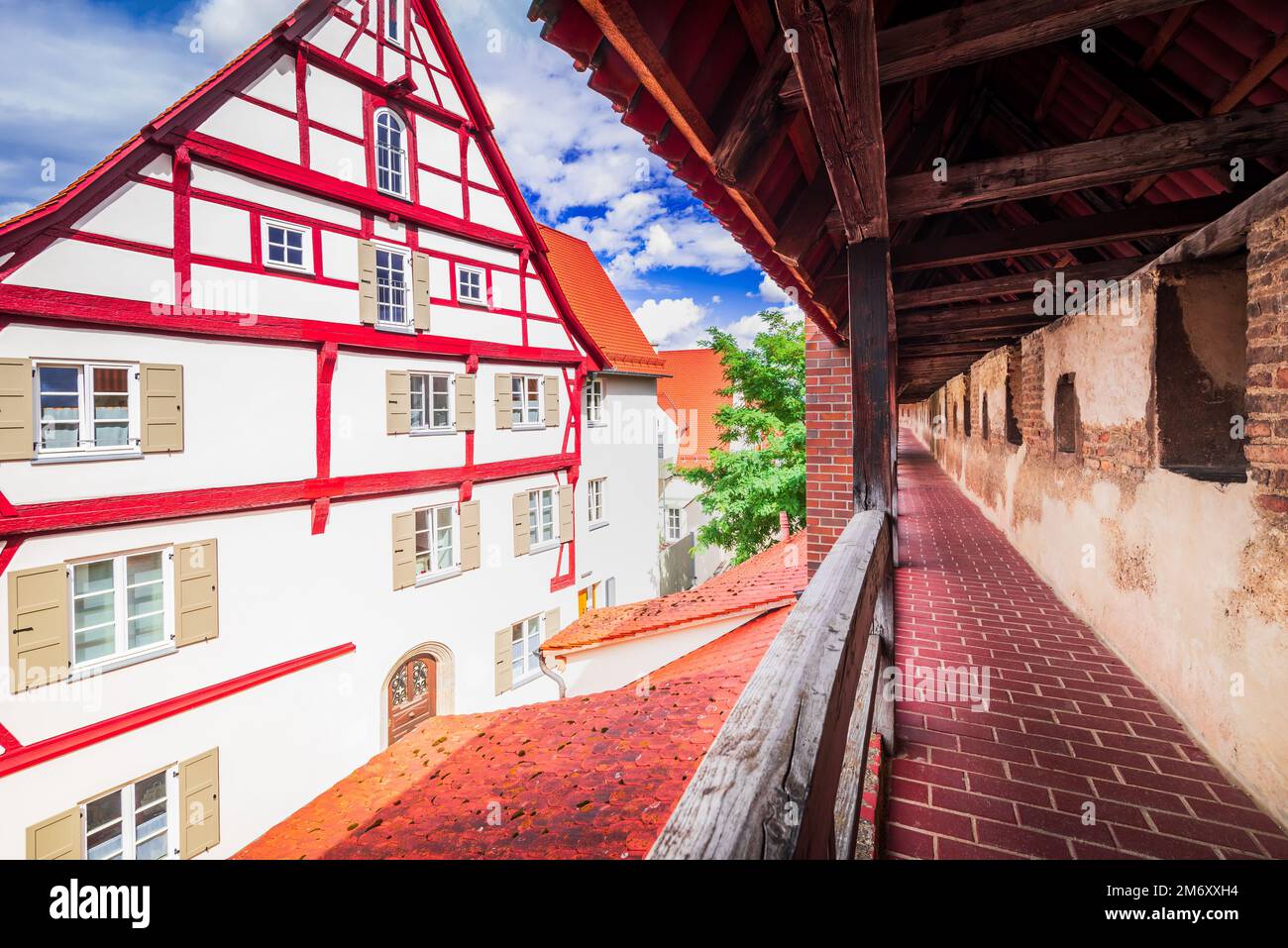 Romantic Road, Germany. The old town Nordlingen, Swabia region of ...
