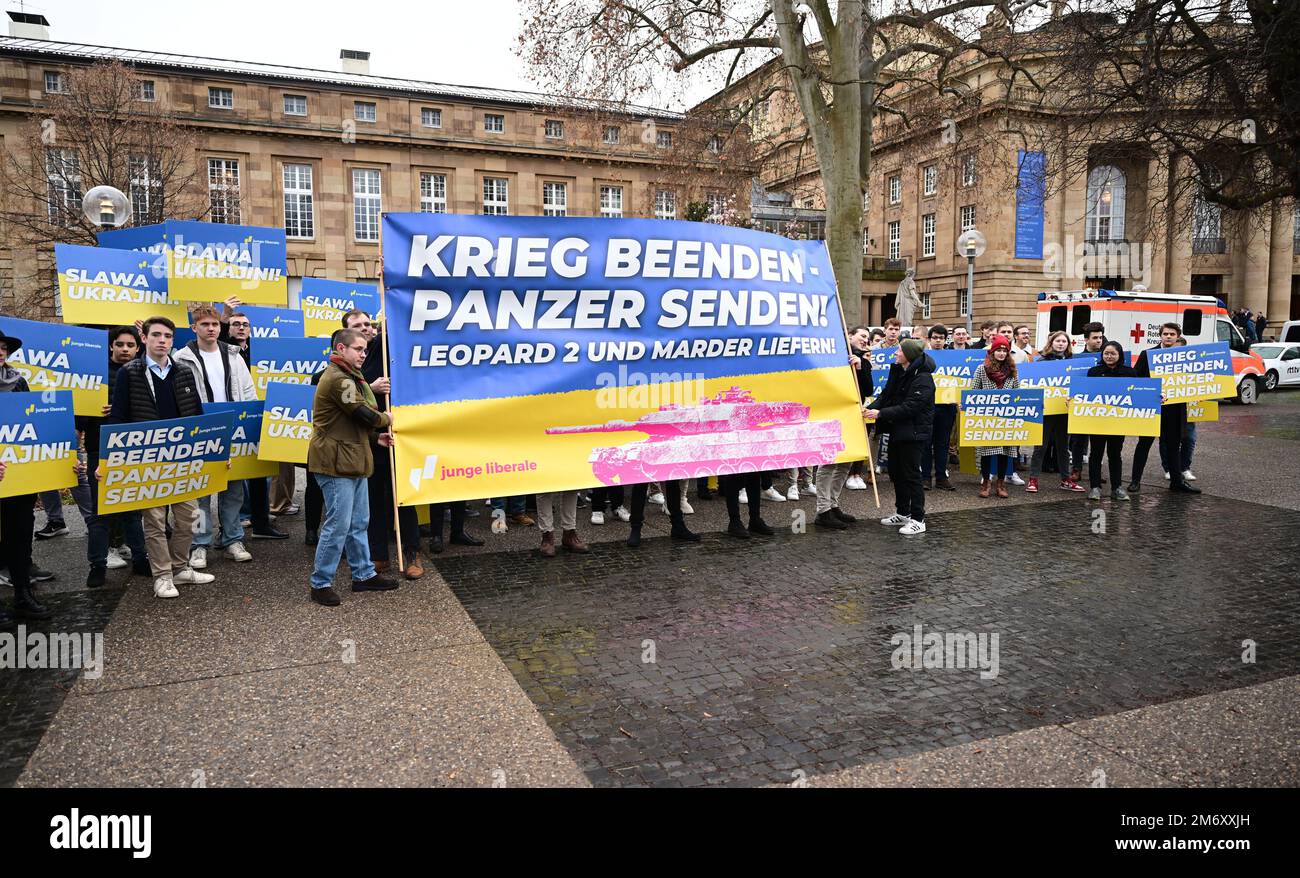 Stuttgart, Germany. 06th Jan, 2023. Members of the Young Liberals, the ...