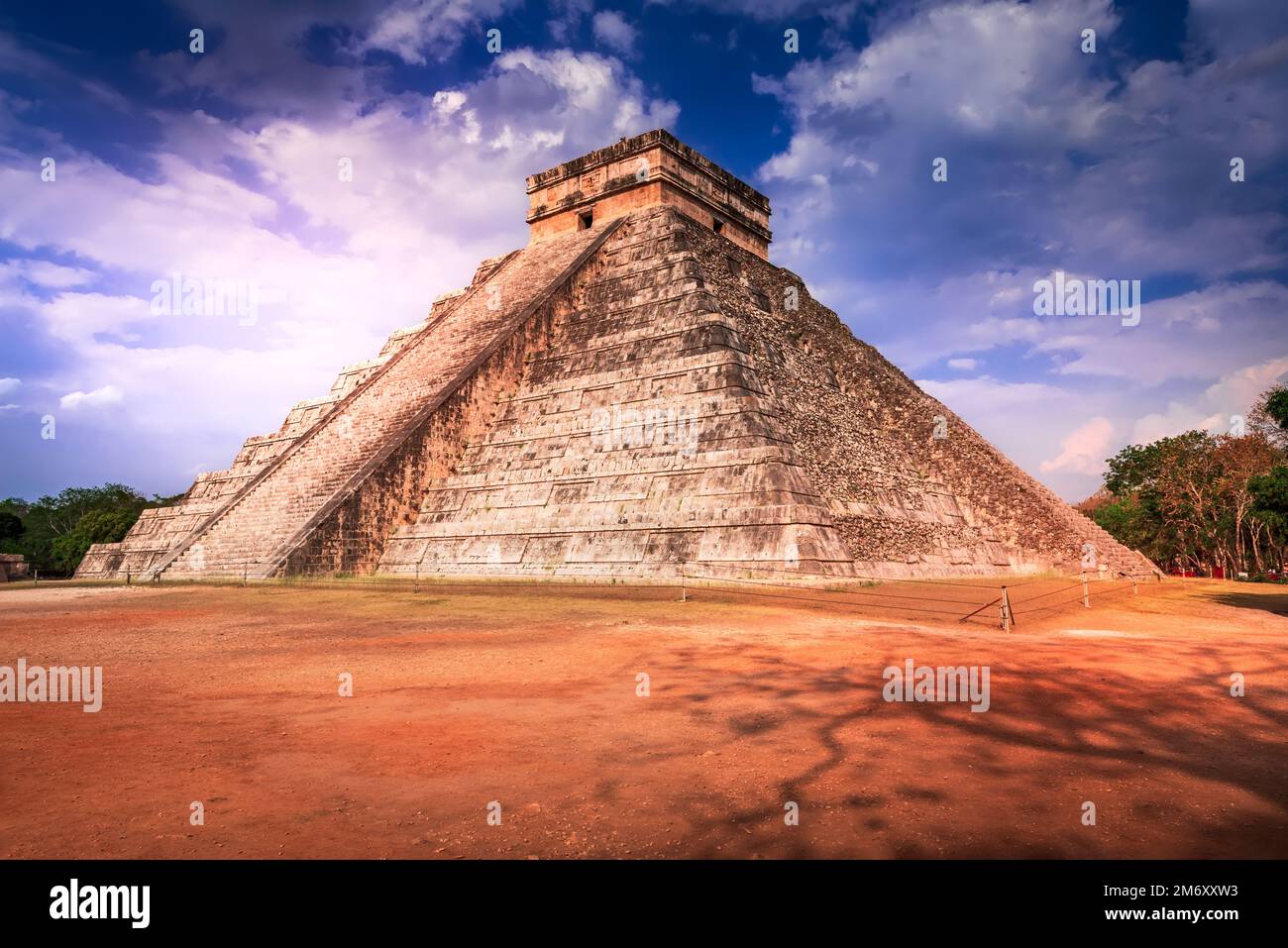 Chichen Itza, Mexico. El Castillo, famous pyramid of Kukulcan. Ruins of ...