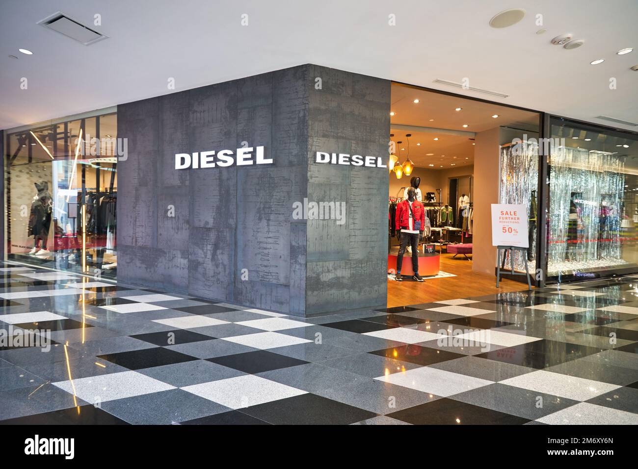 BANGKOK, THAILAND - CIRCA JANUARY, 2020: storefront of Diesel store in Siam Discovery shopping ...