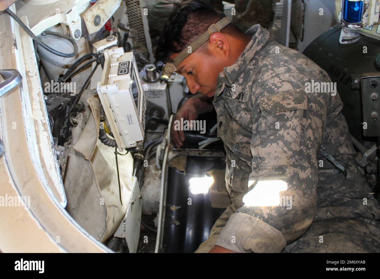 U.S. Army Spc. Pedro Fernández, an M1 Abrams Tank System Maintainer ...