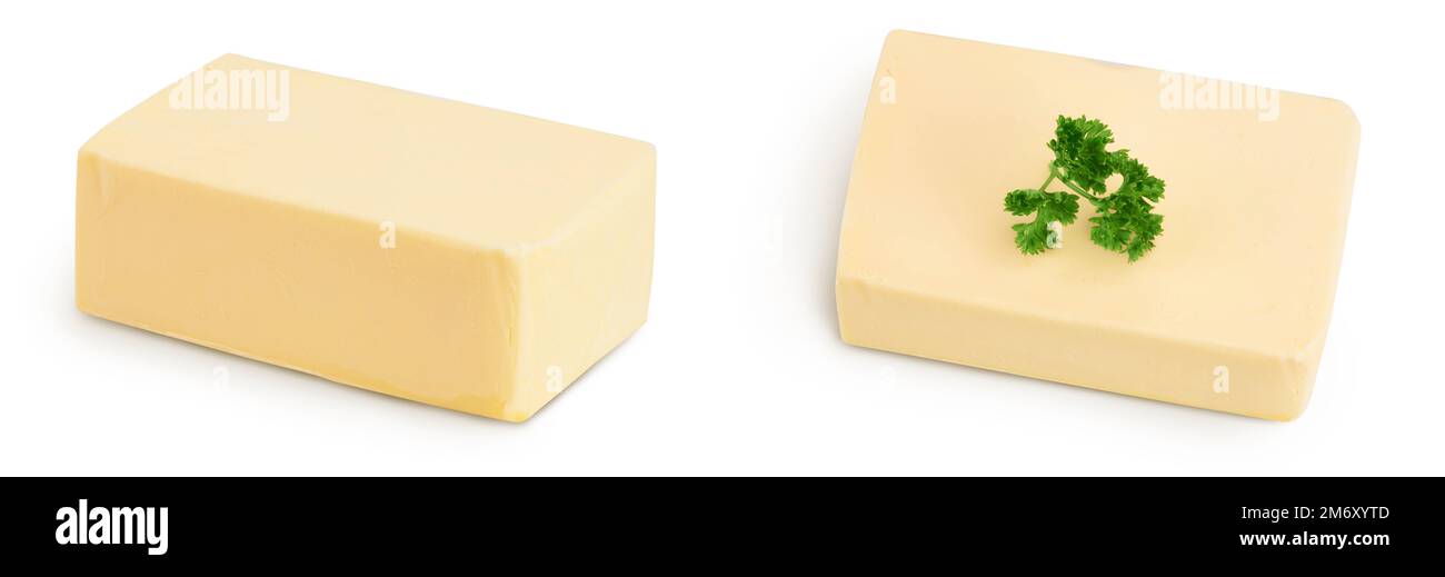 butter isolated on white background with full depth of field Stock ...
