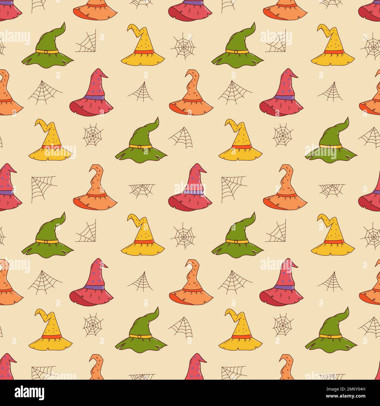 Witch hat seamless pattern. Halloween element. Trick or treat concept ...