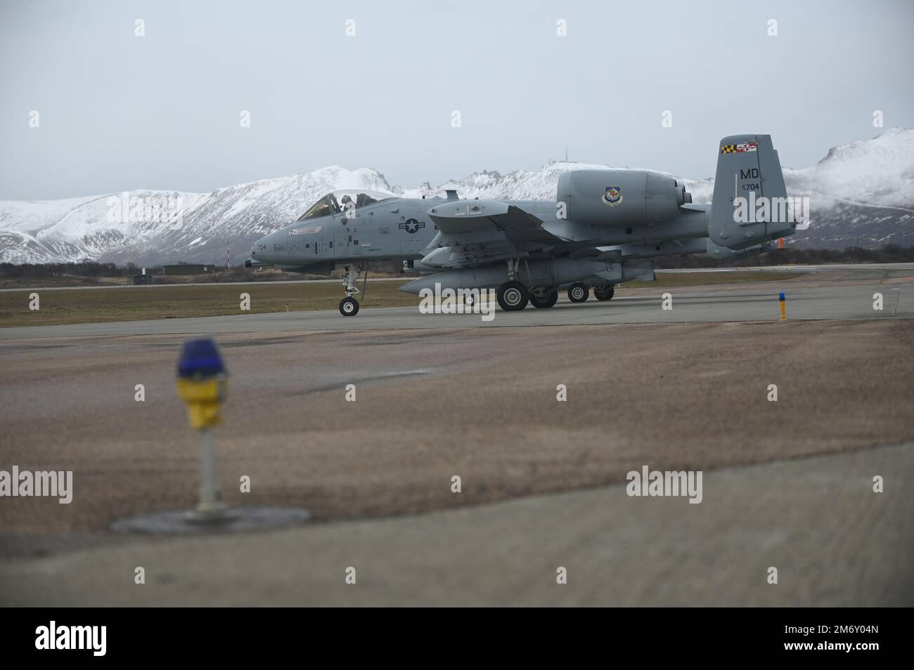An A10-C Thunderbolt II aircraft assigned to the 104th Fighter Squadron ...