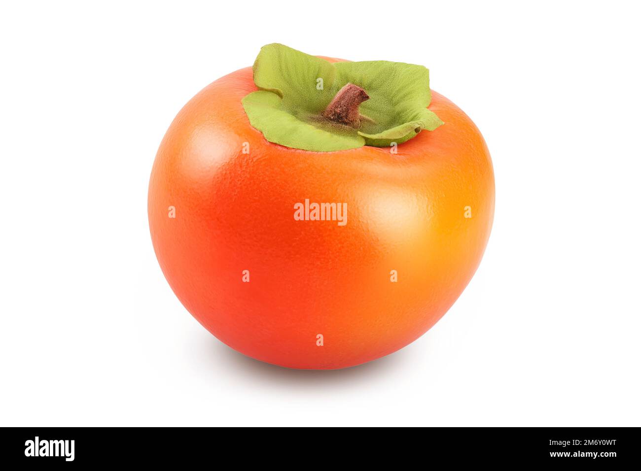 Persimmon fruit isolated on white background with full depth of field ...