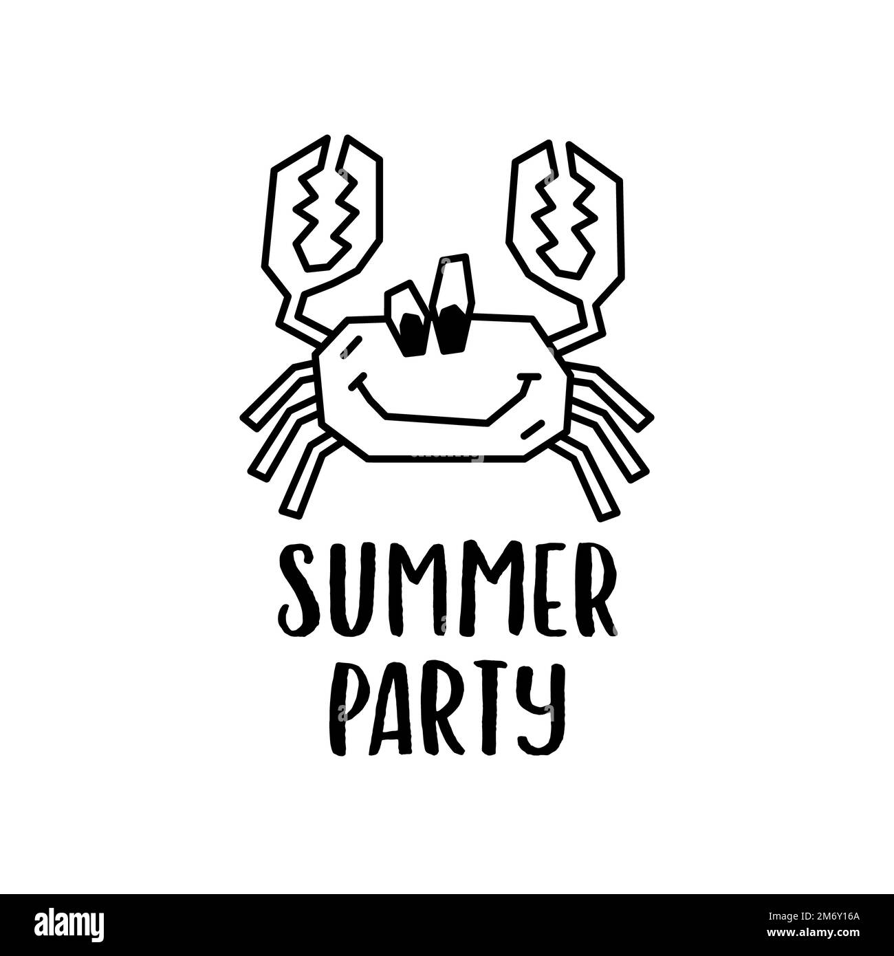 Summer party emblem template Stock Photo - Alamy