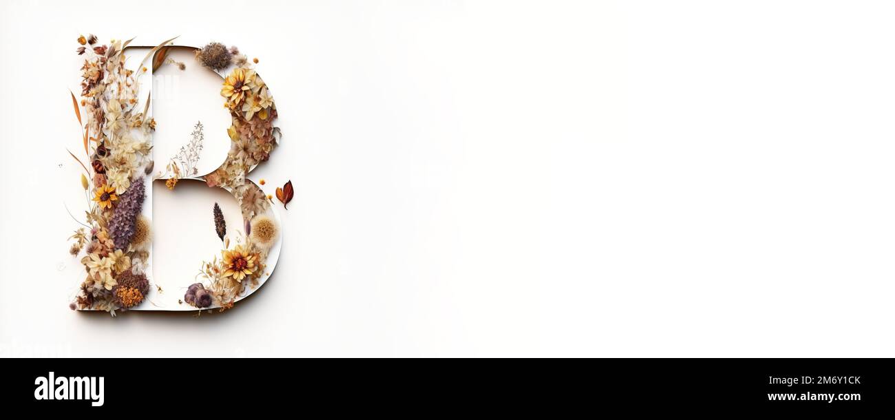 Letter B Filled With Red and White Roses Nature Floral Perfect For ...