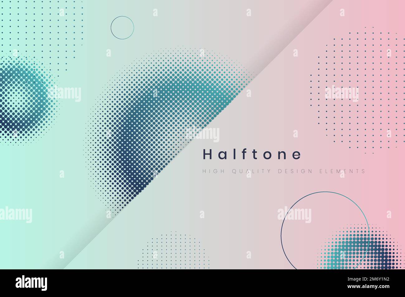 Geometric halftone blue and pink background vector Stock Vector Image ...