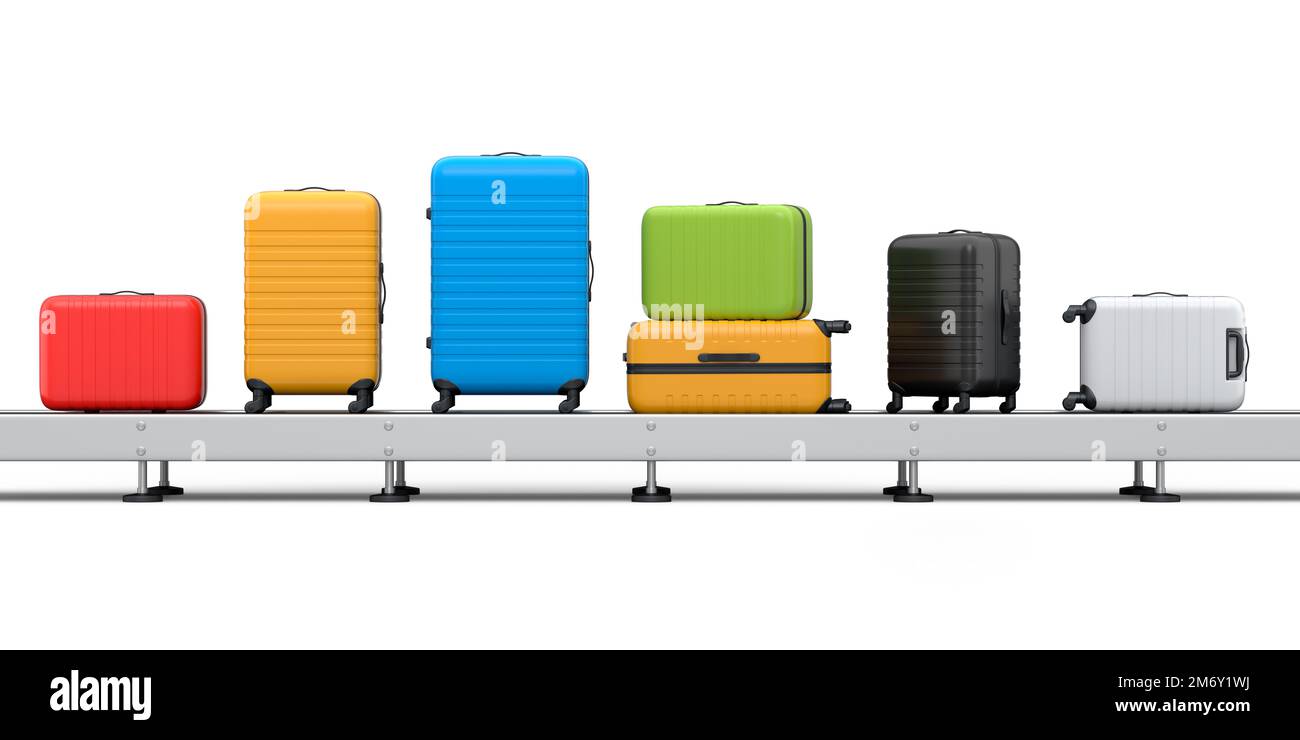 Airport luggage conveyor belt, manufacture line or baggage claim area ...